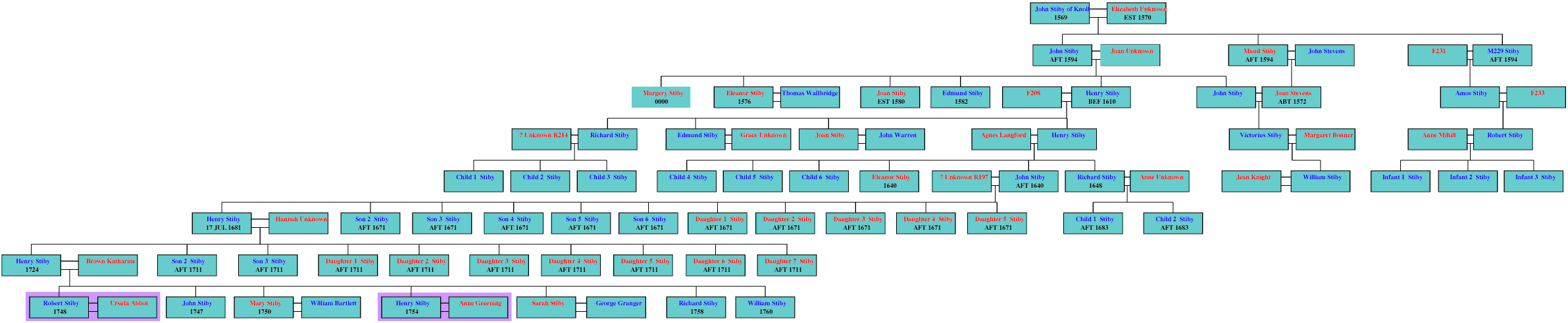The Stiby Family Tree A (from 1569 to 1750)